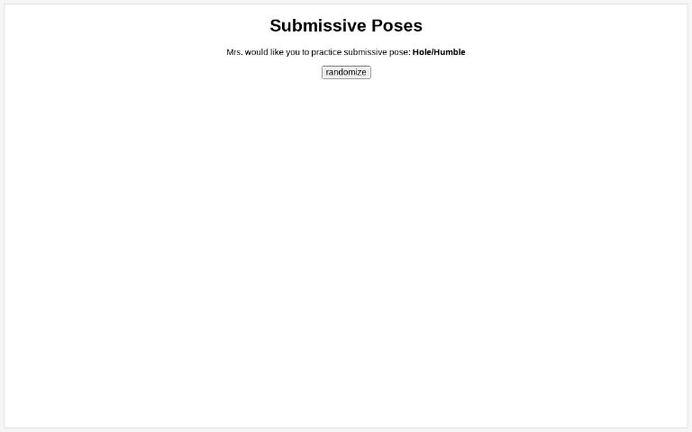 Submissive Poses ― Perchance Generator