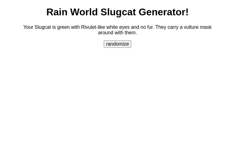 Rain World Slugcat Generator!