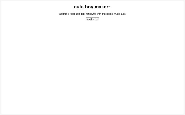cute boy maker~ ― Perchance Generator