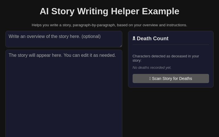 AI Story Writing Helper Example ― Perchance Generator