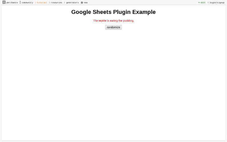 Google Sheets Plugin Example