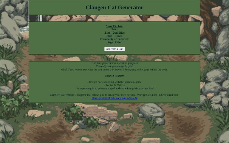 Clangen Cat Generator