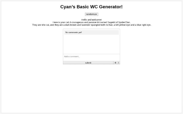 Cyan’s Basic WC Generator!
