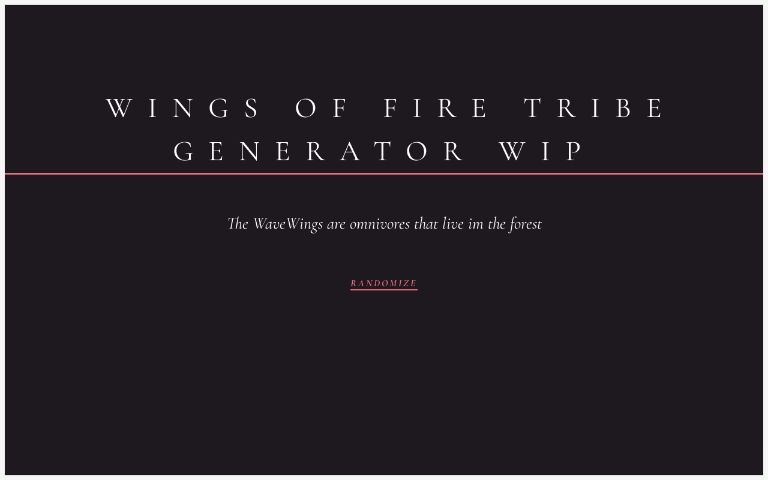 Wings of Fire Tribe Generator