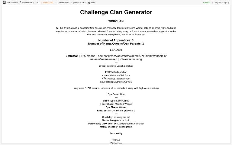 Challenge Clan Generator