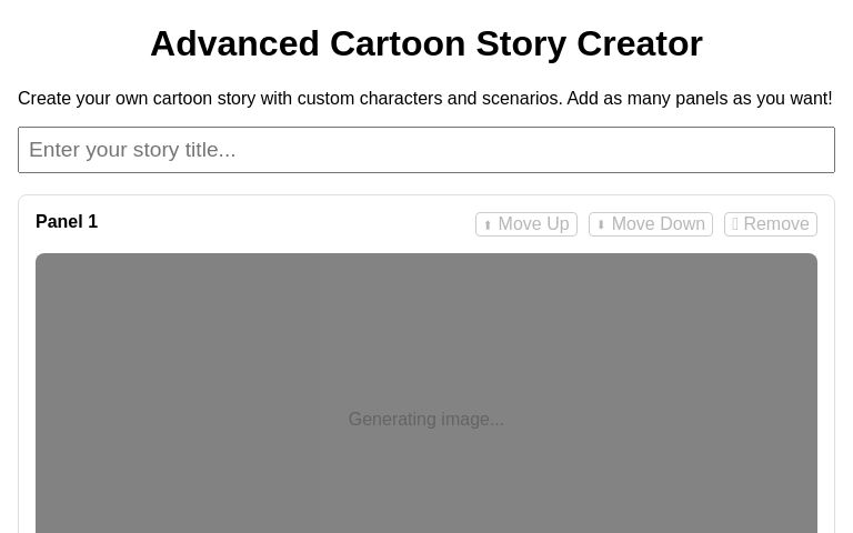 Advanced Cartoon Story Creator ― Perchance Generator