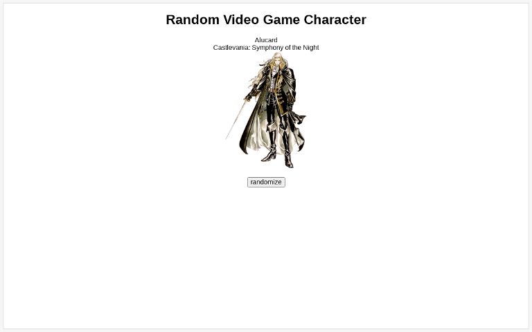 Random Video Game Character ― Perchance Generator