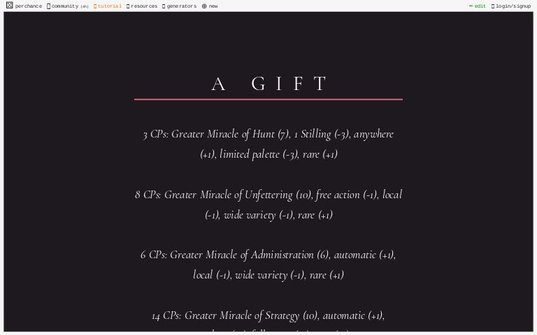 The Gifts ― Perchance Generator