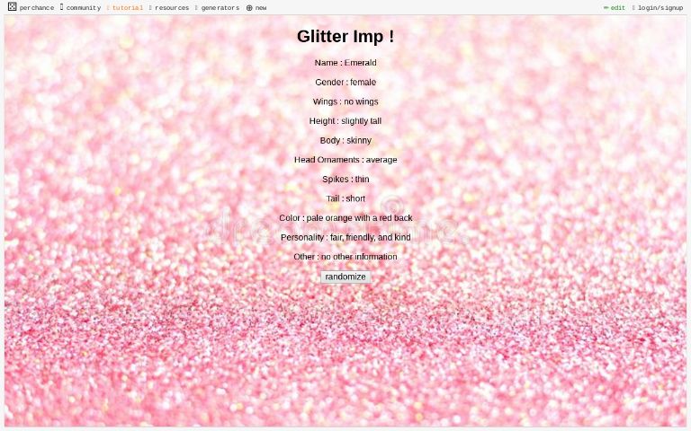 Glitter Imp ! ― Perchance Generator