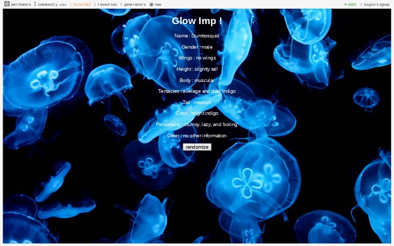 Glow Imp ! ― Perchance Generator