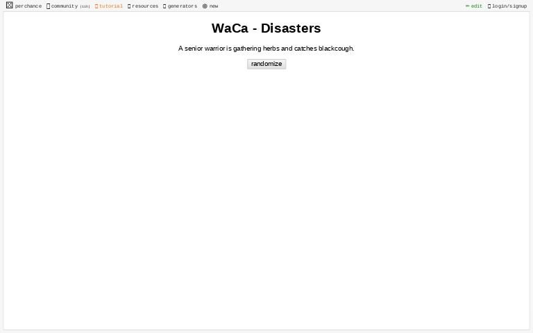 WaCa - Disasters ― Perchance Generator