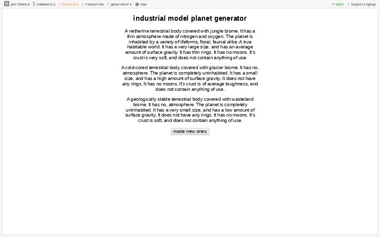 industrial model planet generator