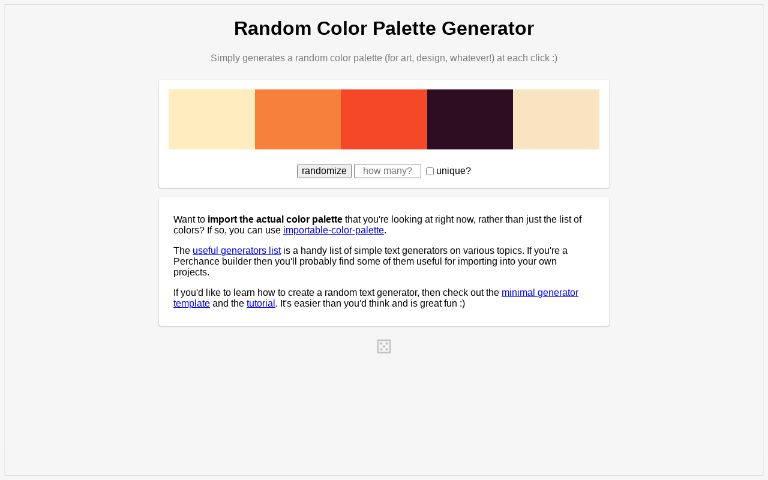 Random Color Palette Generator