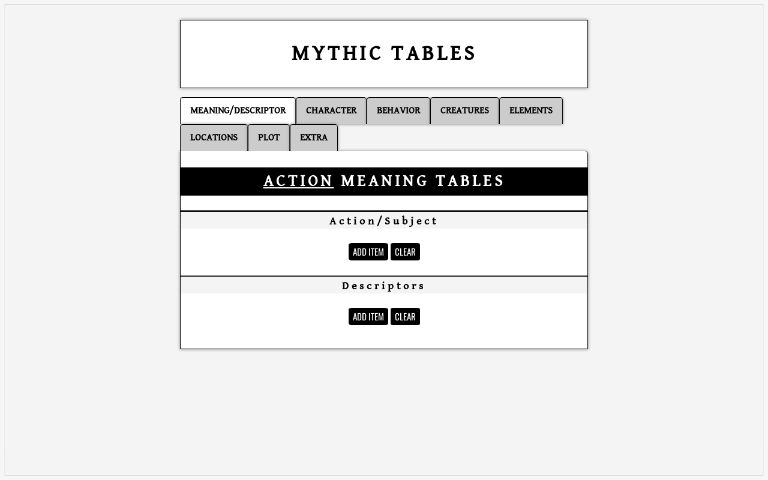 Mythic Tables ― Perchance Generator