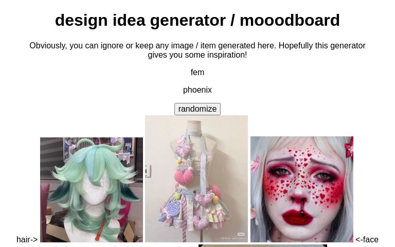 design idea generator / mooodboard