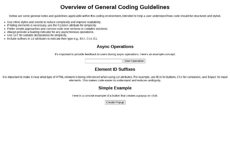 Overview of General Coding Guidelines