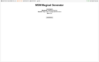 MSM Magical Generator