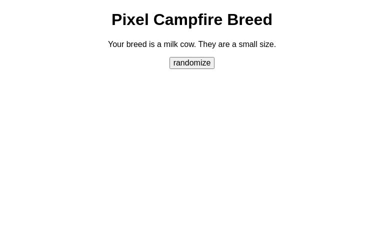 Pixel Campfire Breed ― Perchance Generator