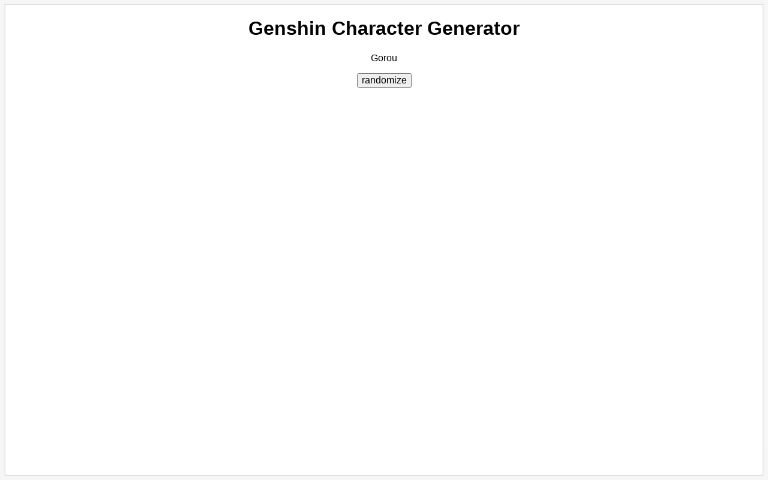 Genshin Character Generator