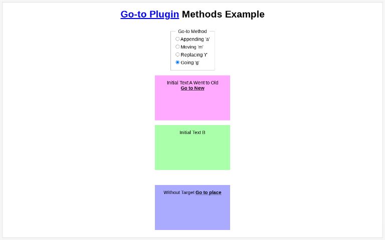 Go-to Plugin Methods Example