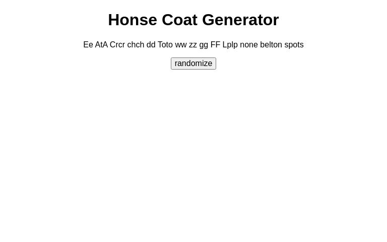 Honse Coat Generator
