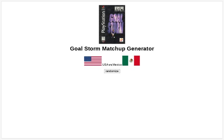 Goal Storm Matchup Generator