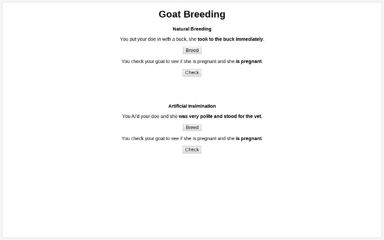 Goat Breeding ― Perchance Generator