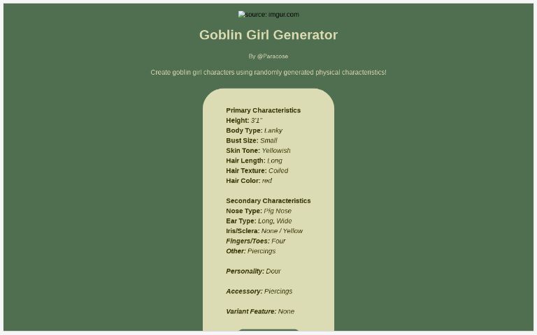 Goblin Girl Generator