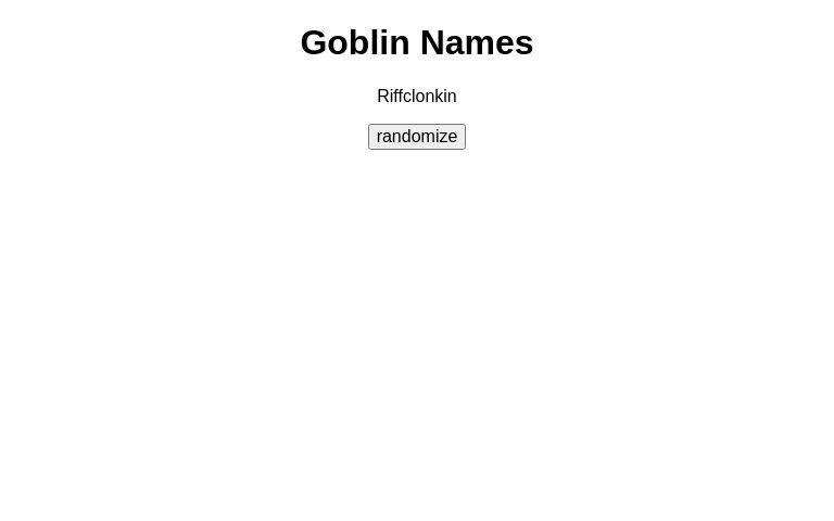 Goblin Names ― Perchance Generator