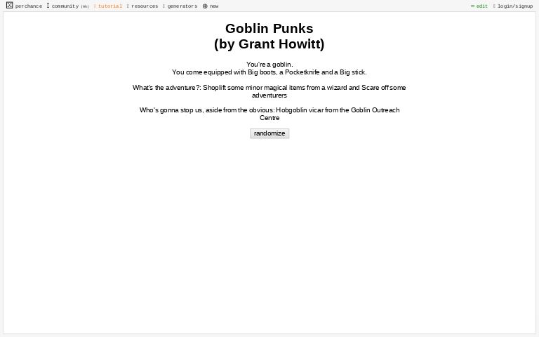 Goblin Punks (by Grant Howitt) ― Perchance Generator