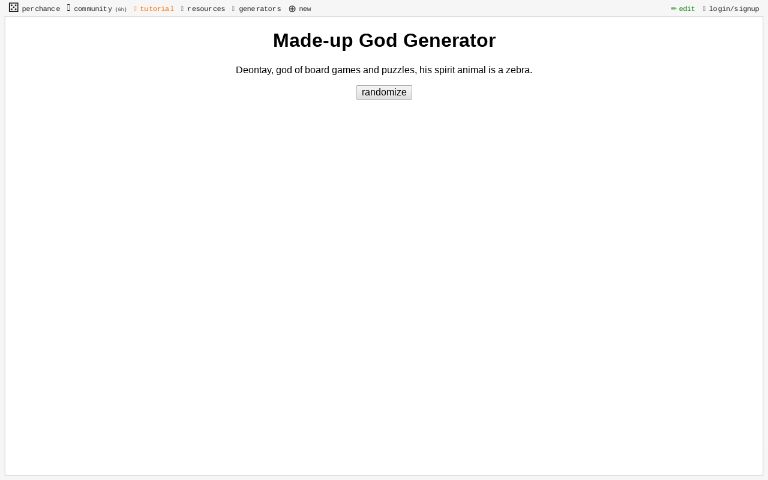 Made-up God Generator