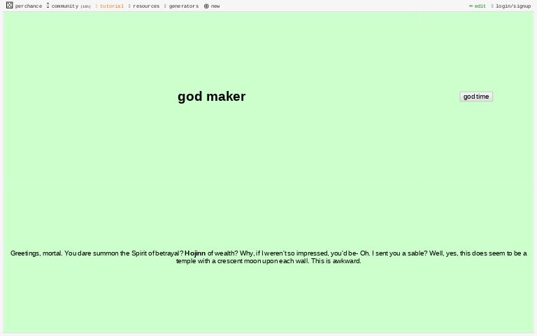 god maker ― Perchance Generator