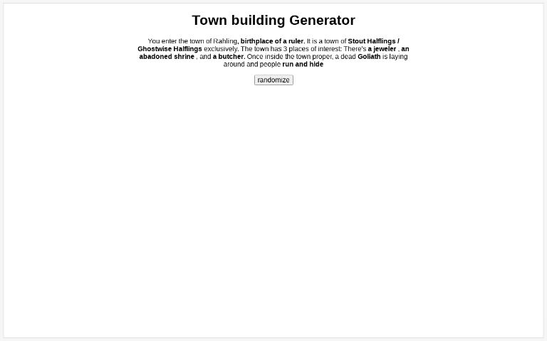 Town building Generator