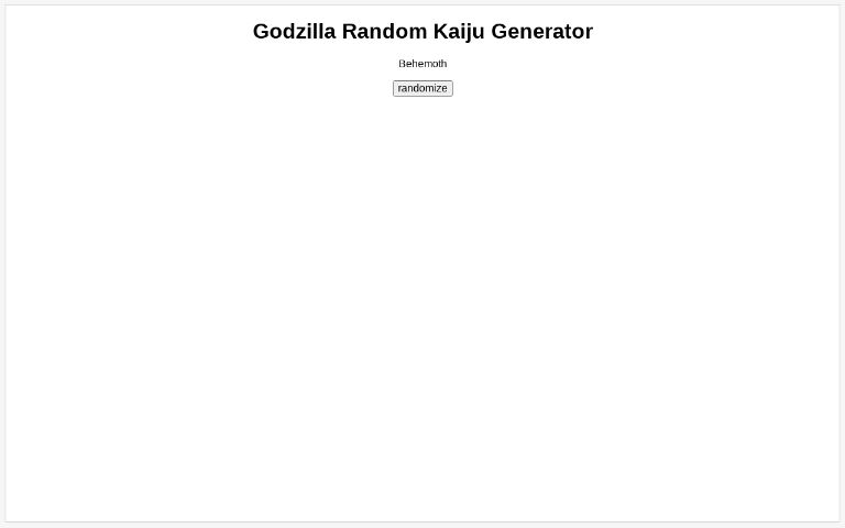 Godzilla Random Kaiju Generator