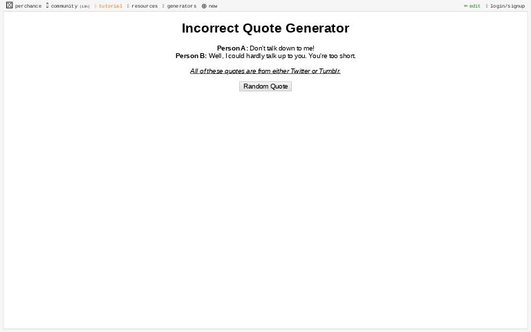 Incorrect Quote Generator