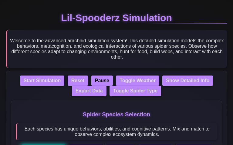Lil-Spooderz Simulation ― Perchance Generator