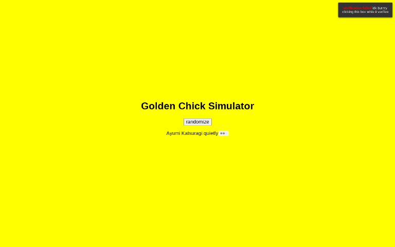 Golden Chick Simulator ― Perchance Generator