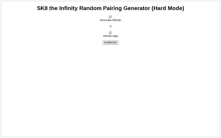 SK8 the Infinity Random Pairing Generator (Hard Mode)