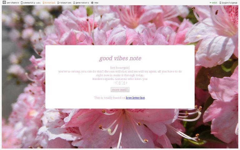 good vibes note ― Perchance Generator