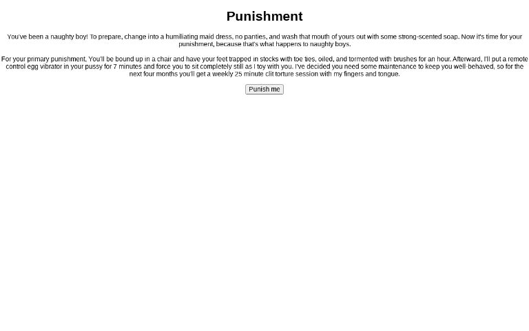 Punishment ― Perchance Generator