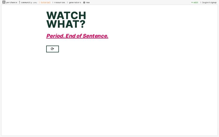 watchwhat? ― Perchance Generator
