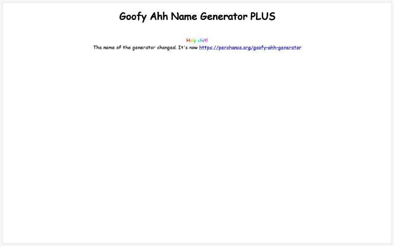 Goofy Ahh Name Generator PLUS