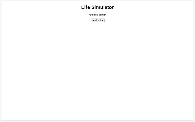 Life Simulator ― Perchance Generator