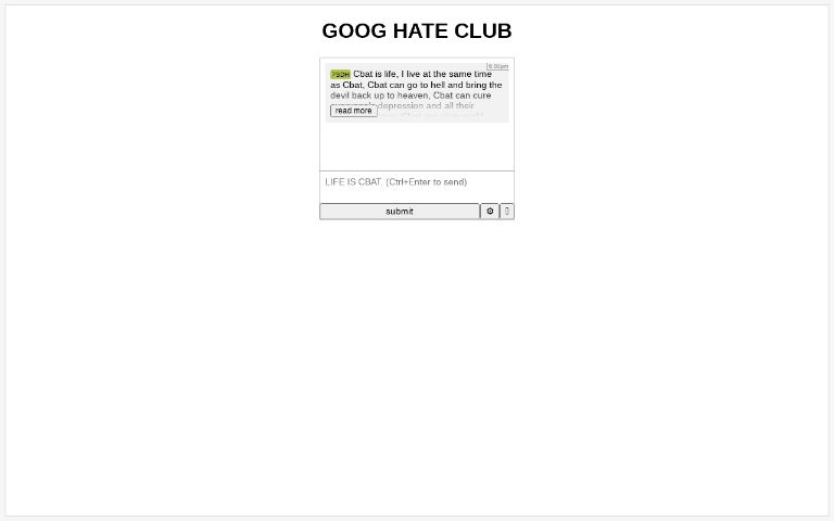 GOOG HATE CLUB ― Perchance Generator