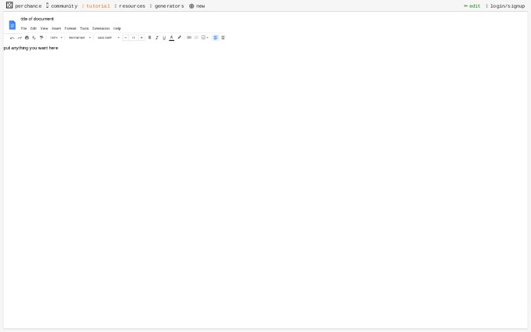 Google Docs ― Perchance Generator