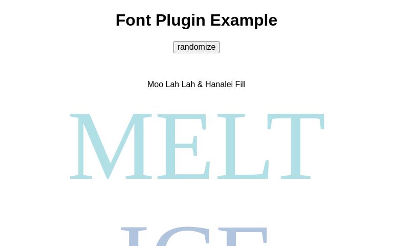 Font Plugin Example