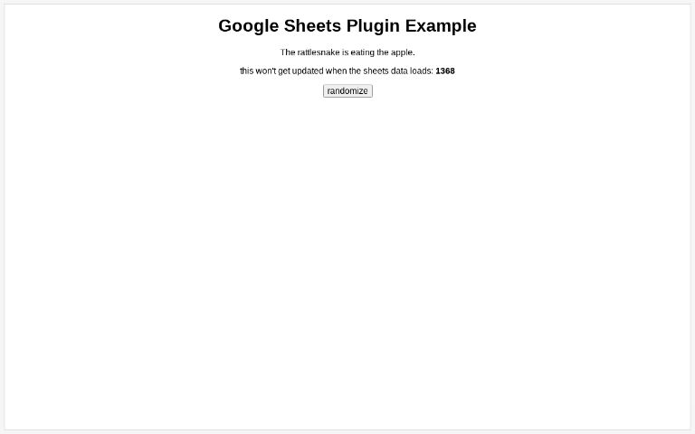Google Sheets Plugin Example