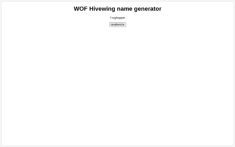WOF Hivewing name generator