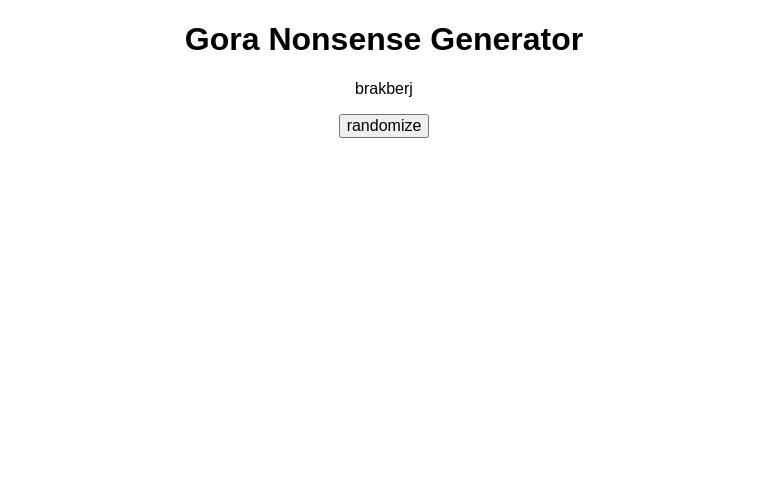 Gora Nonsense Generator