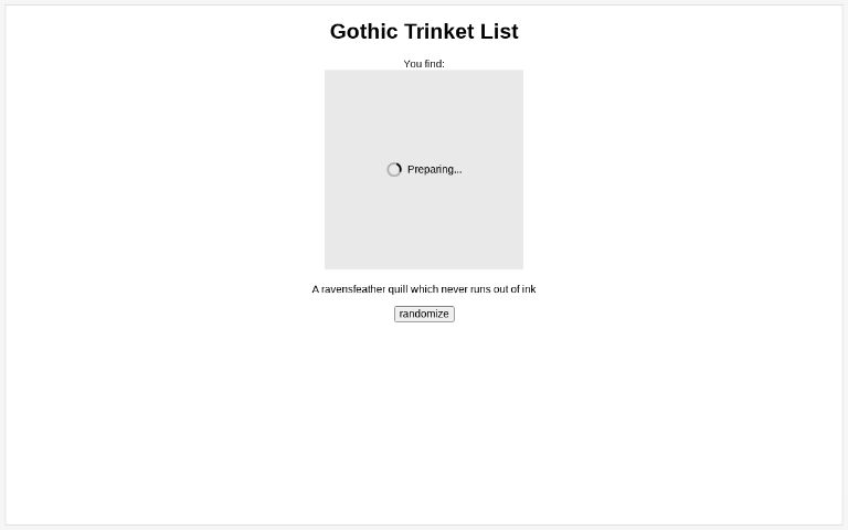 Gothic Trinket List ― Perchance Generator